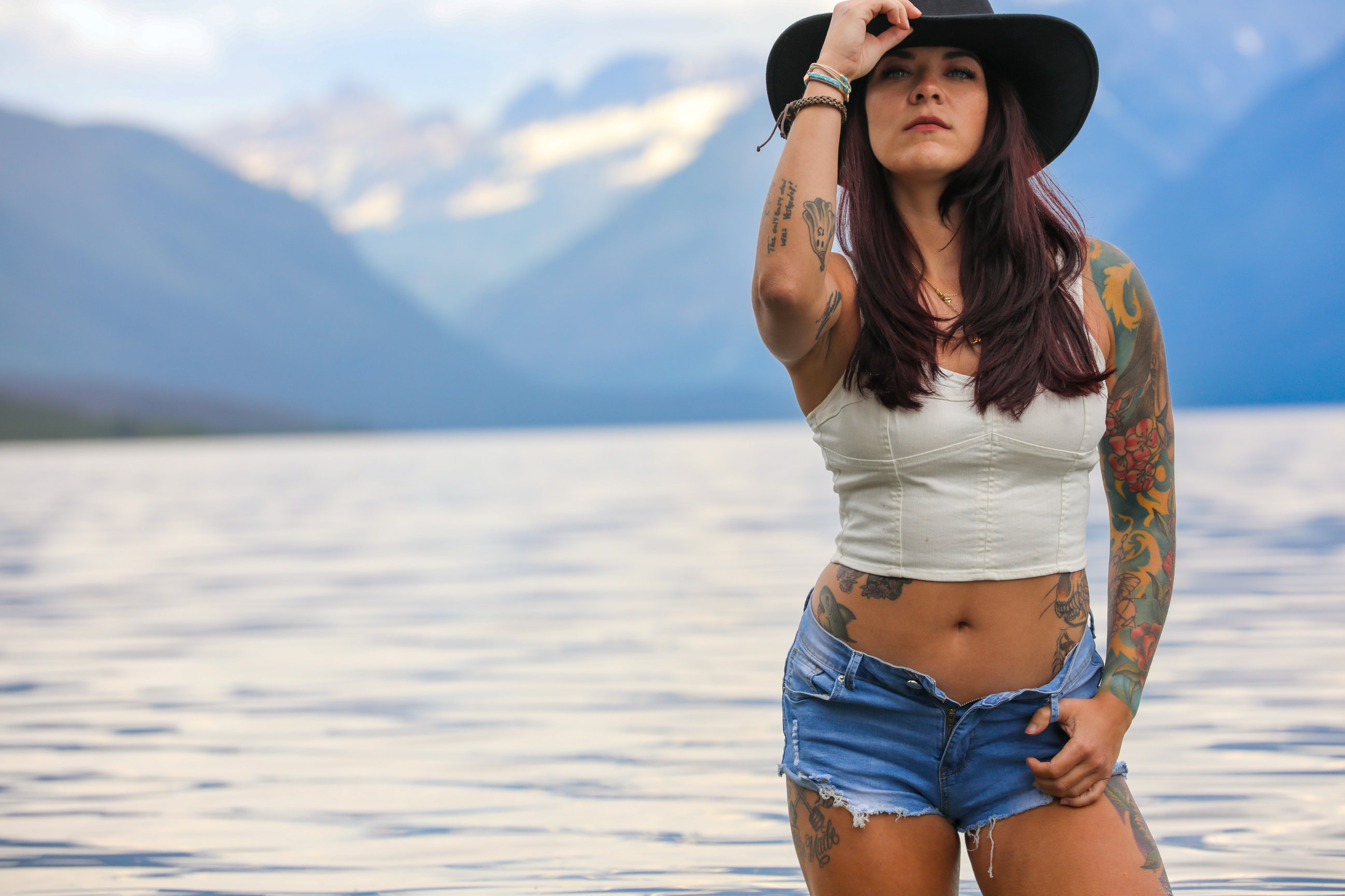 Cowboy Boudoir Photography in Glacier National Park