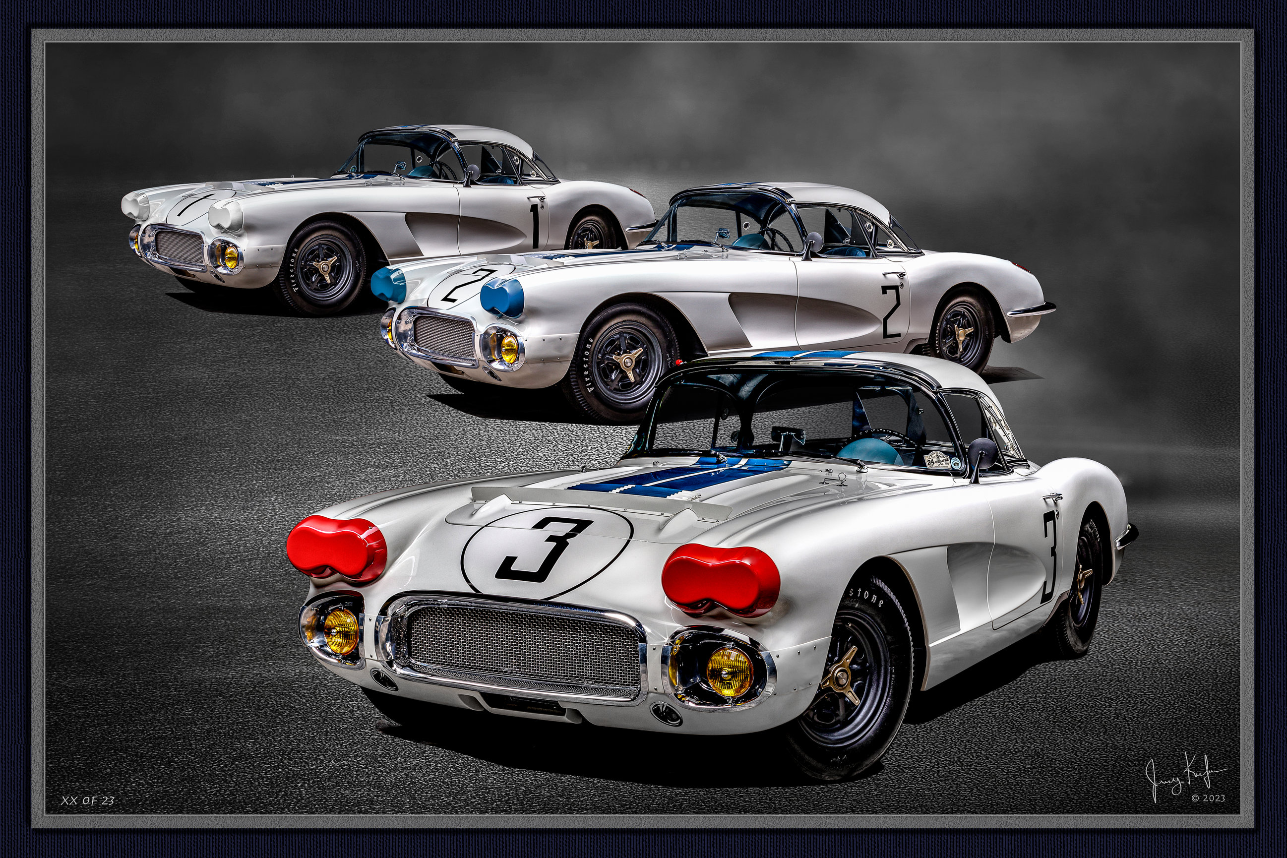 The Cunningham Corvettes - Keefer Fine Art
