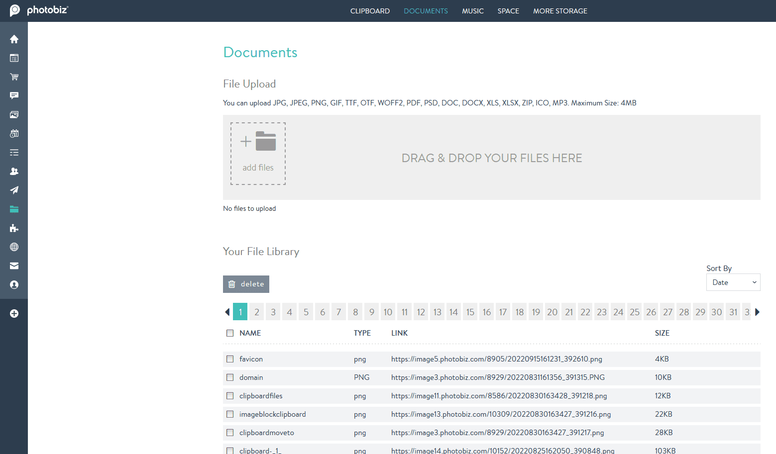 How do I delete files from my documents library? - PhotoBiz Knowledge Base