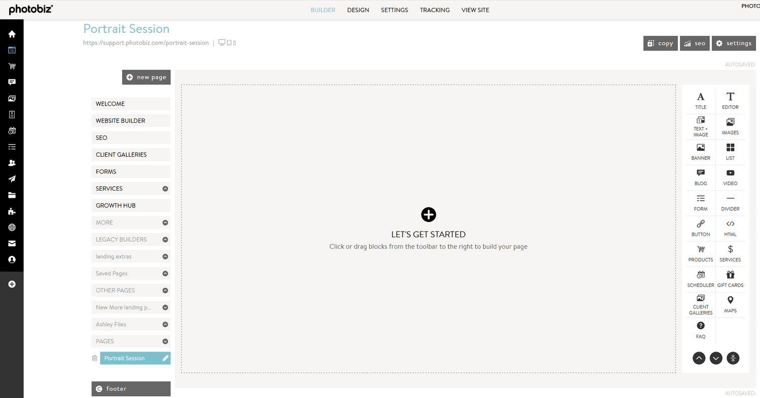 How To Use Services Blocks - PhotoBiz Knowledge Base