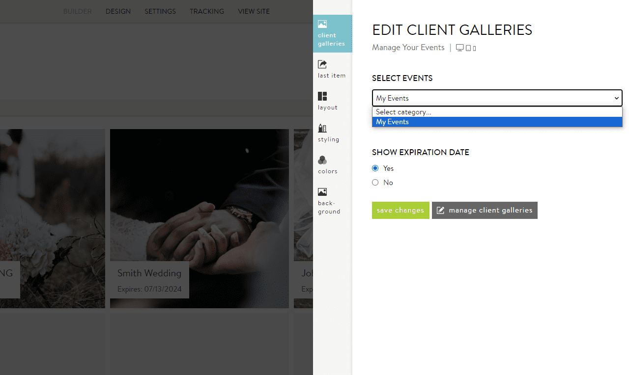 How To Use Client Gallery Blocks - PhotoBiz Knowledge Base
