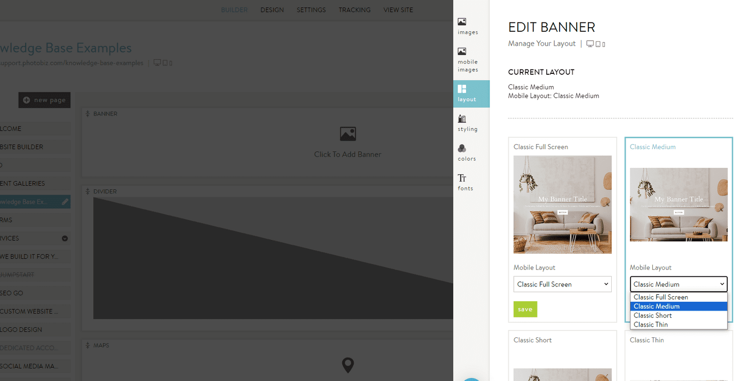 How To Use Banner Blocks - PhotoBiz Knowledge Base