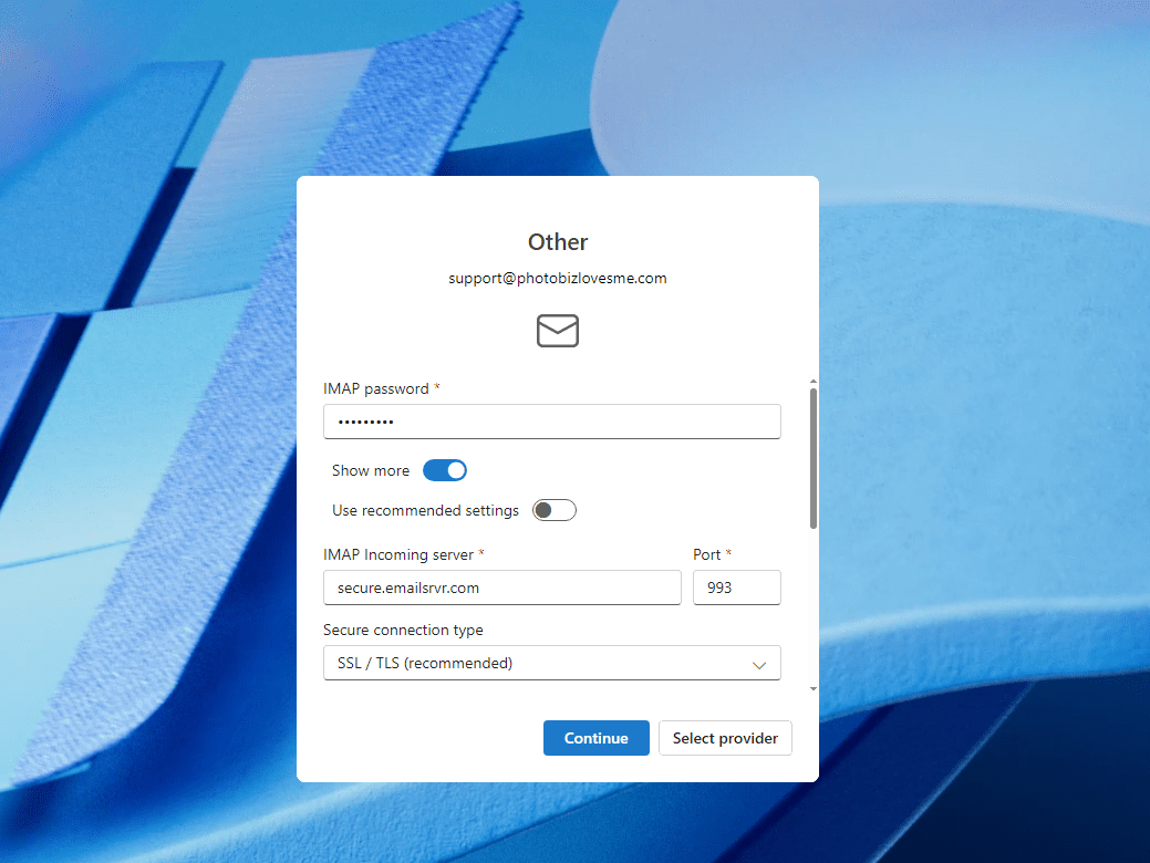 Setup PhotoBiz Mailbox in Outlook - Step-by-Step Guide