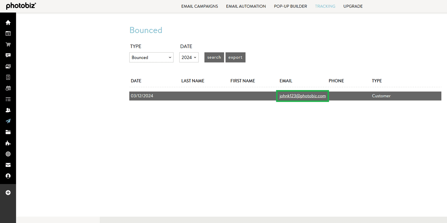 Removing Bounced Email Status for Email Marketing - PhotoBiz Knowledge Base