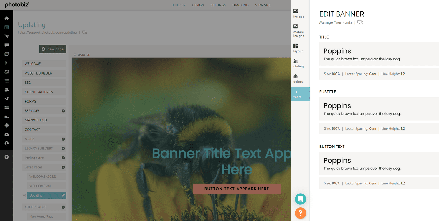 How To Add Text To Banners - PhotoBiz Knowledge Base