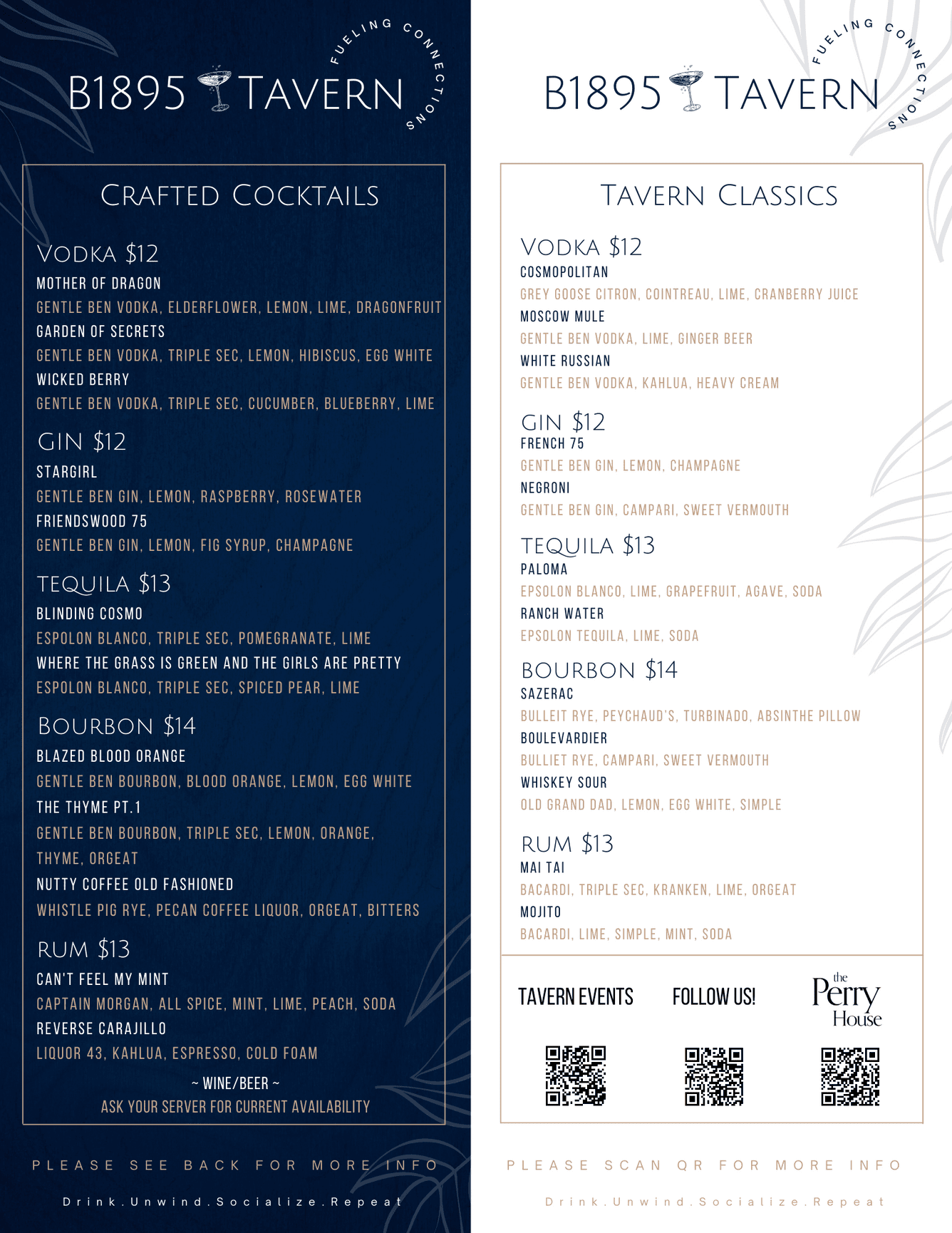 TAVERN MENUS - www.brasserie1895.com