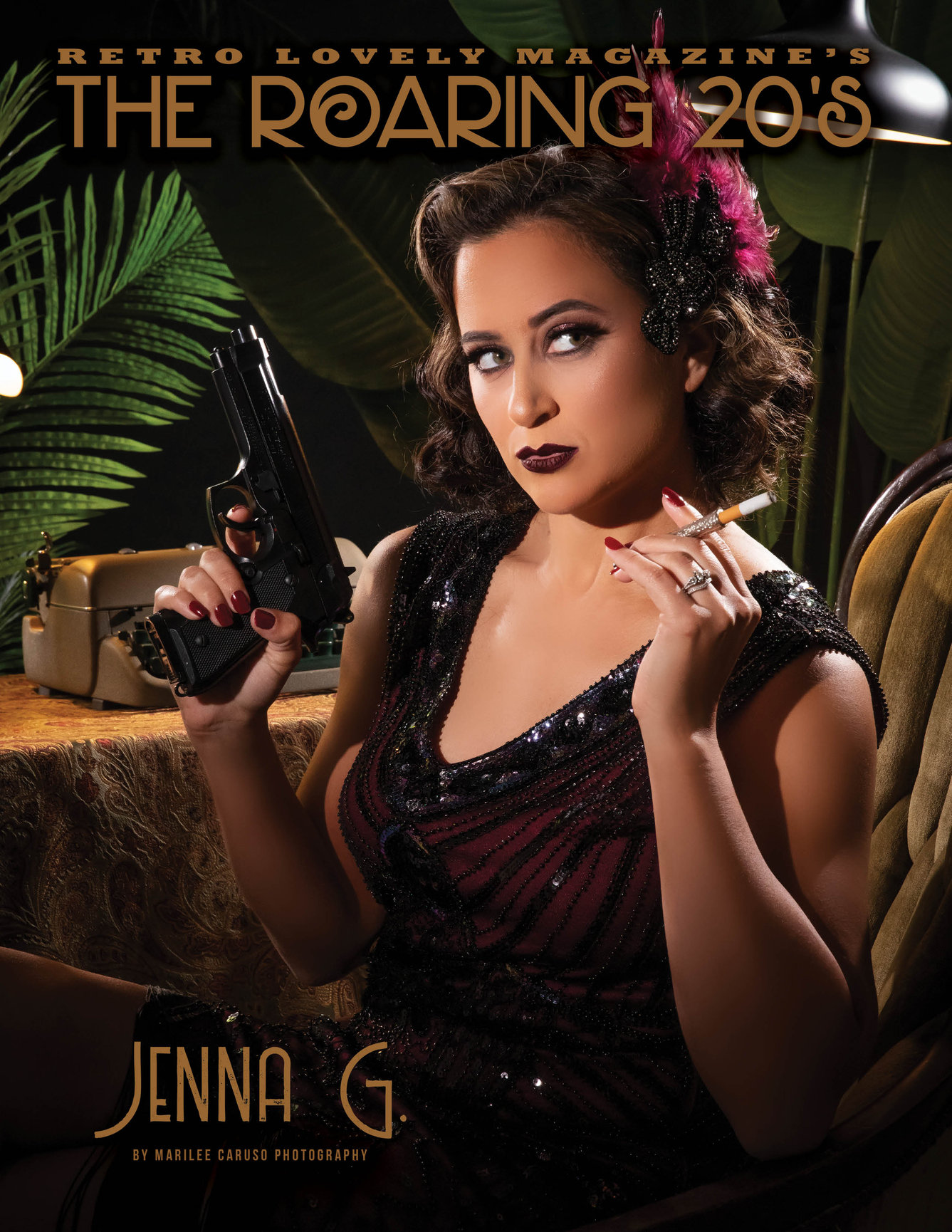 Another Retro Lovely Magazine cover: The Roaring 20s featuring Jenna G